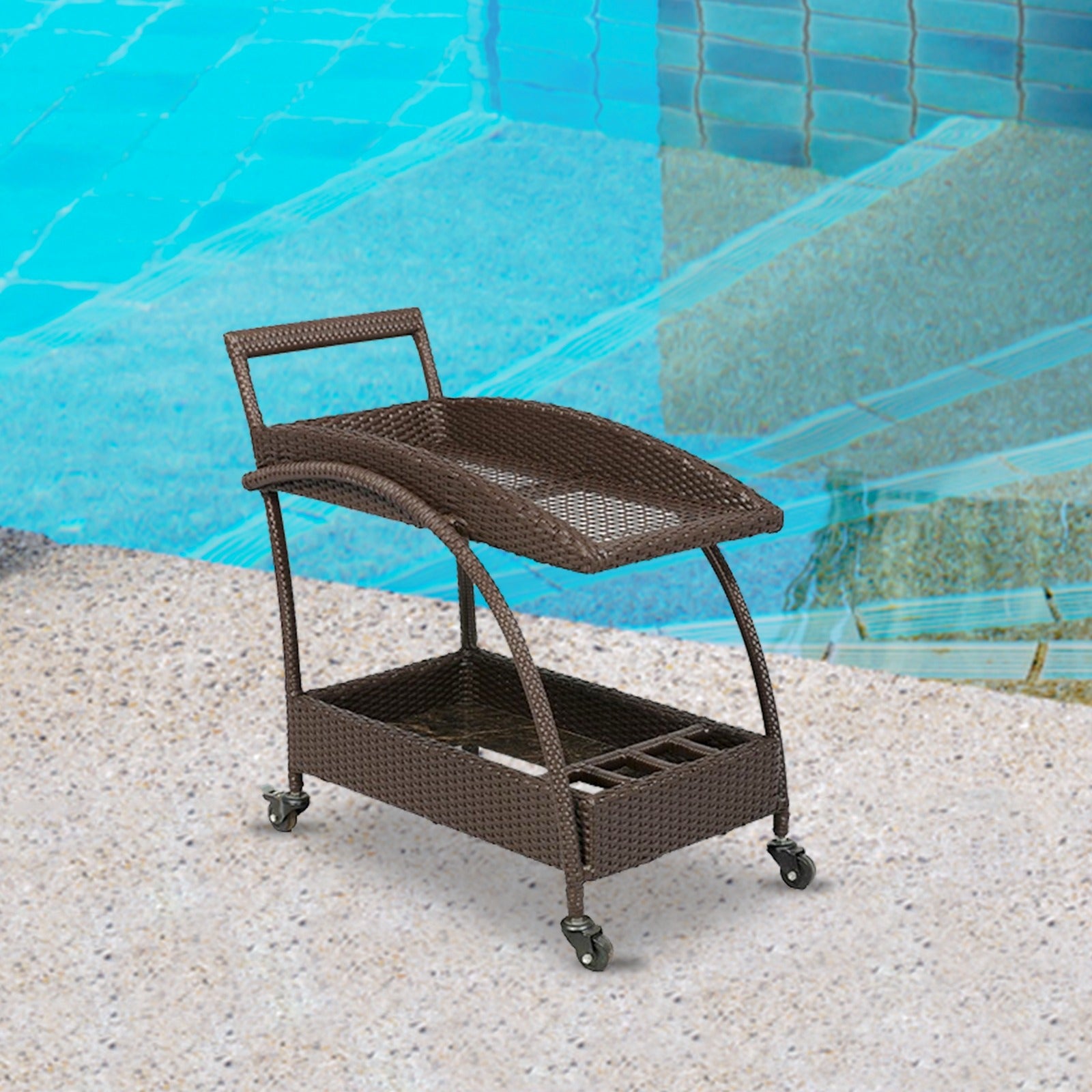 Dreamline Outdoor Patio Bar Serving Cart with Storage Drawer Kitchen ...