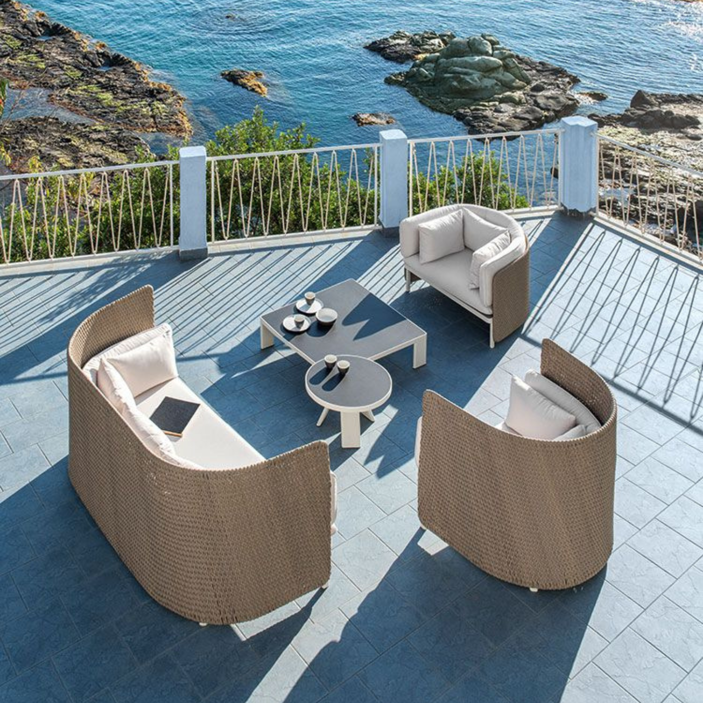 Dreamline Outdoor Garden Balcony Sofa Set 3 Seater, 2 Single Seater and ...