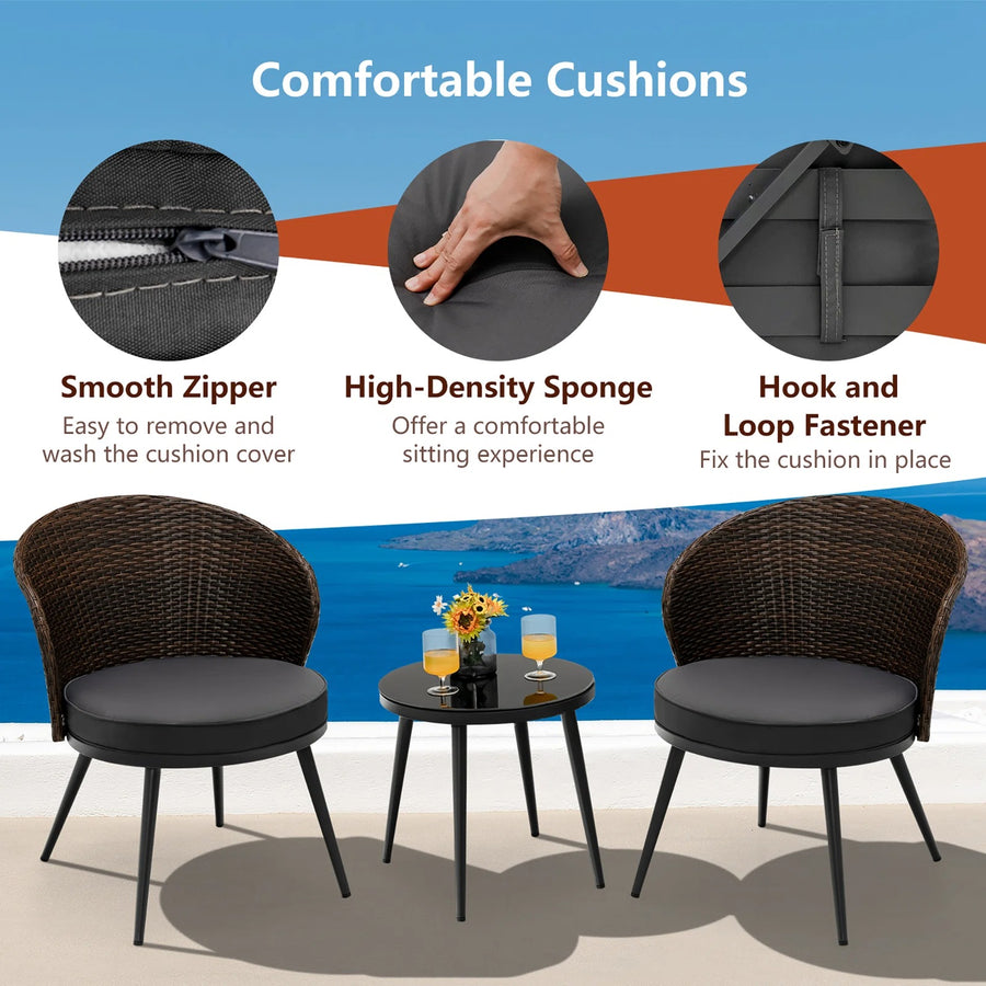 Dreamline Outdoor Furniture Garden Patio Seating Set 1+2 2 Chairs and ...