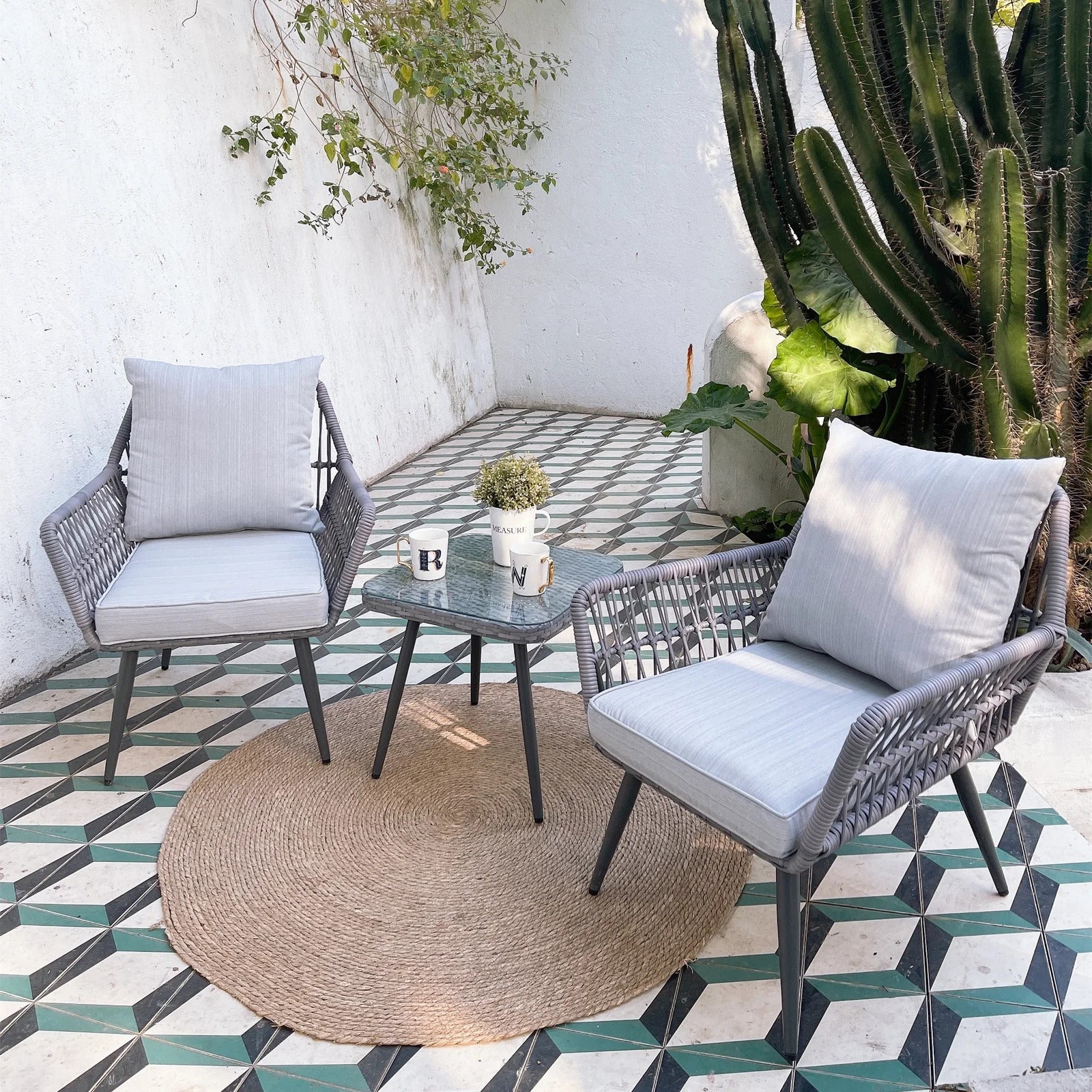 Dreamline Outdoor Furniture Garden Patio Seating Set 1+2 2 Chairs and ...