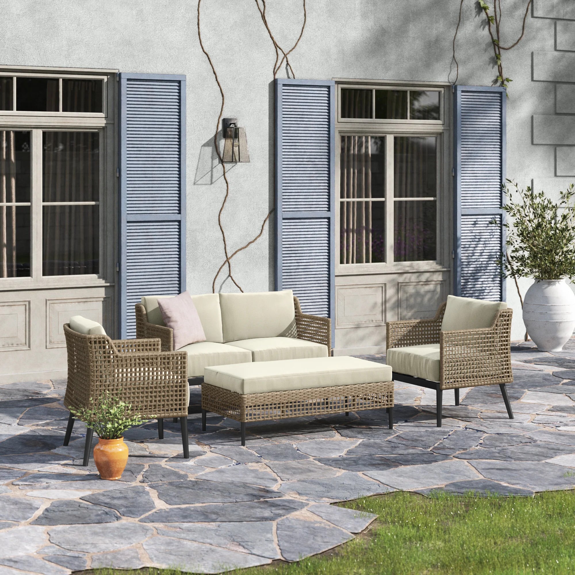 Dreamline Outdoor Garden Balcony Sofa Set 2 Seater , 2 Single seater ...