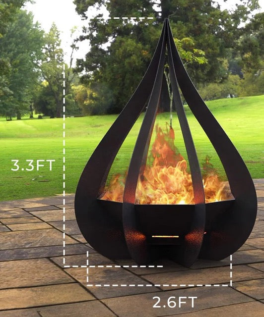 Outdoor Metal Fire Pits For Garden Balcony Terrace Bonfire (Black ...
