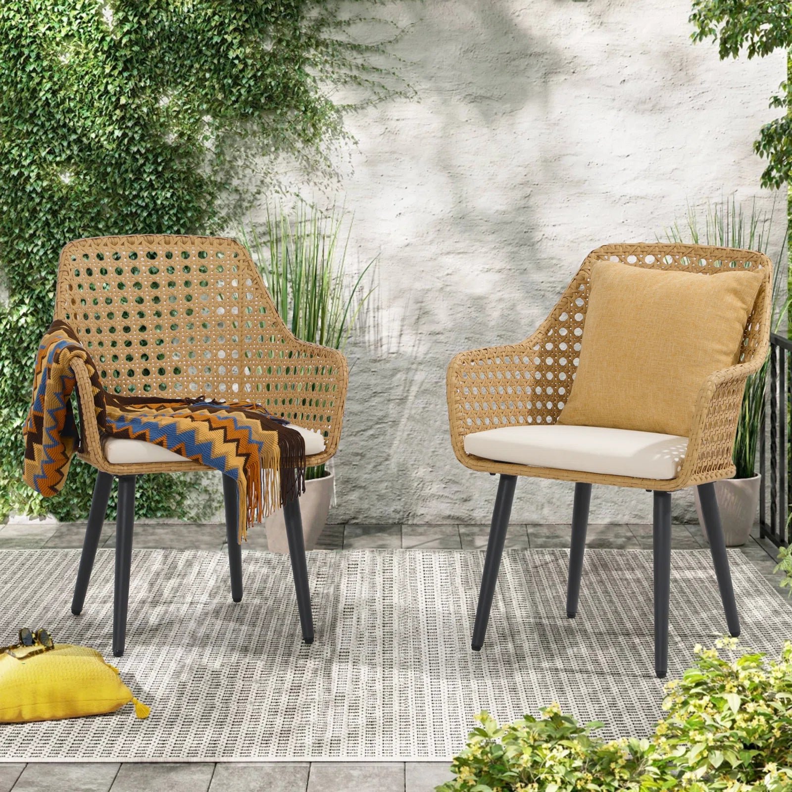 Dreamline Outdoor Furniture Garden Patio Seating Set 2 Chairs, Balcony ...
