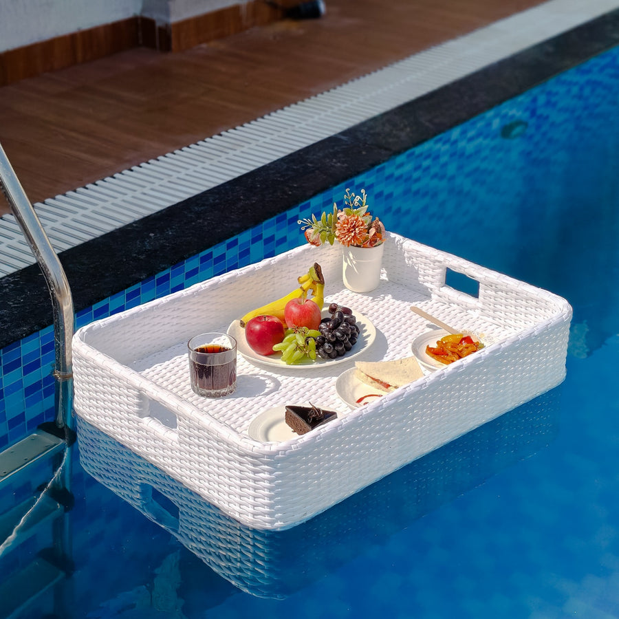 Luxury Floating Tray For Swimming Pool - White( Rectangle ...