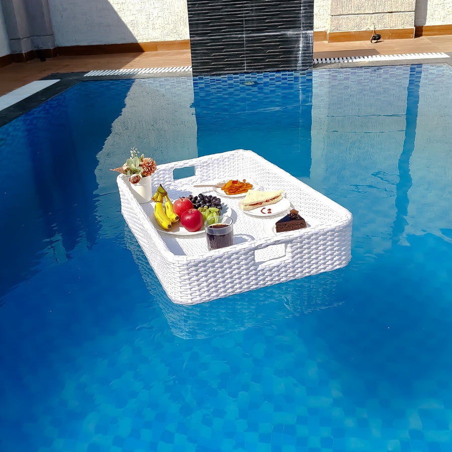 Luxury Floating Tray For Swimming Pool - White( Rectangle ...