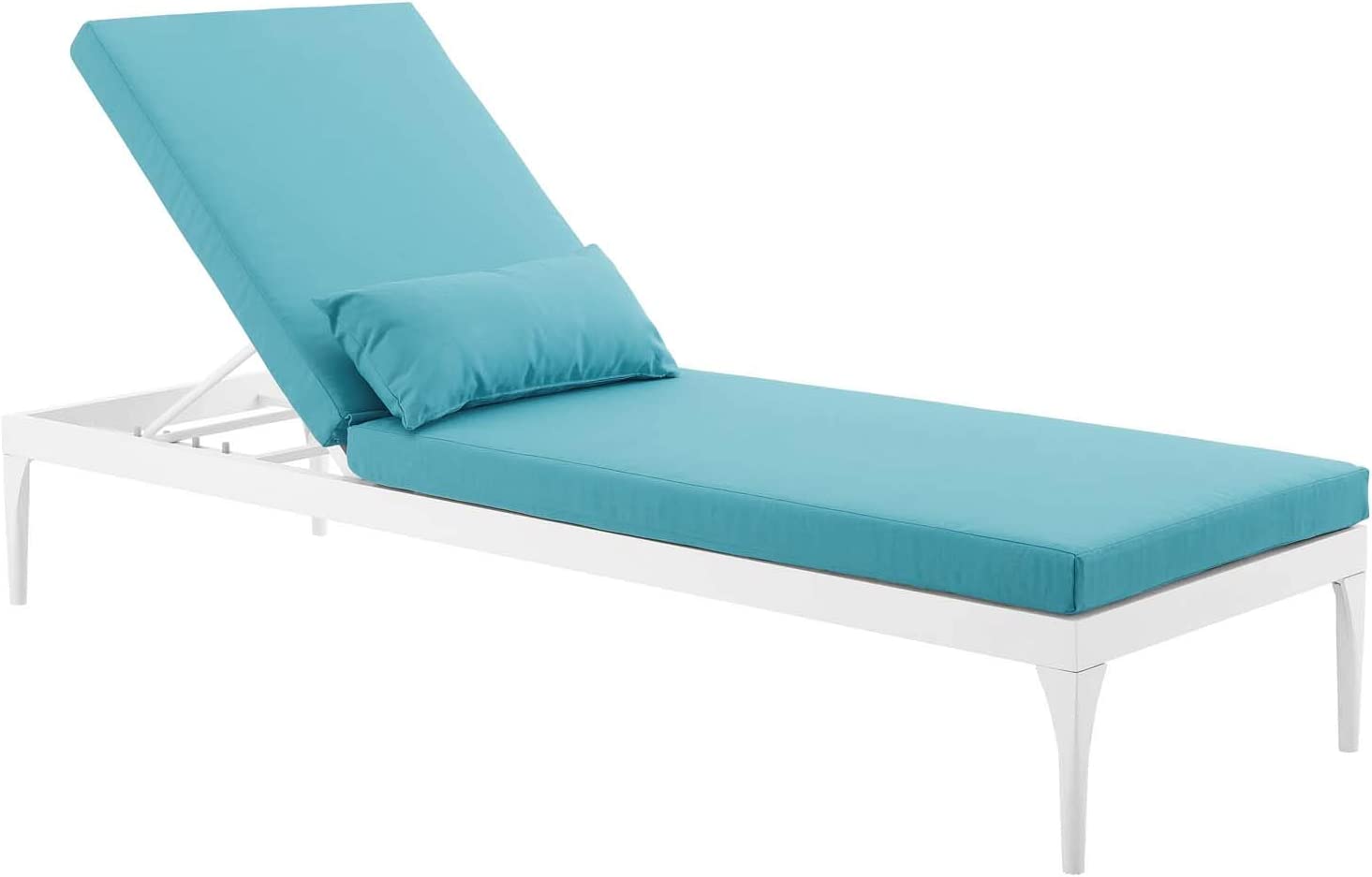 Dreamline Outdoor Furniture Poolside Lounger With Cushion (White + Sky ...