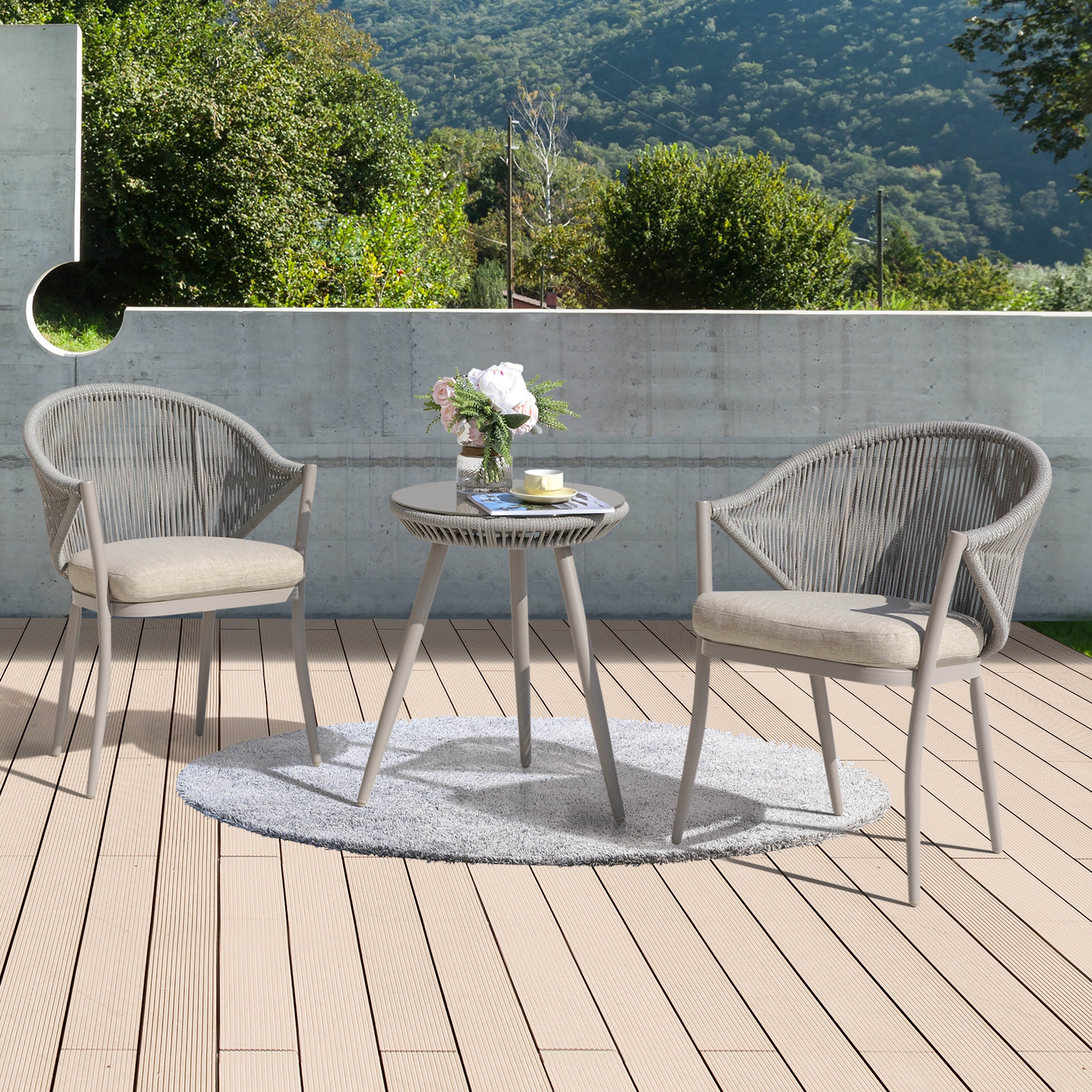 Dreamline Outdoor Furniture Garden Patio Seating Set 1+2 2 Chairs and ...