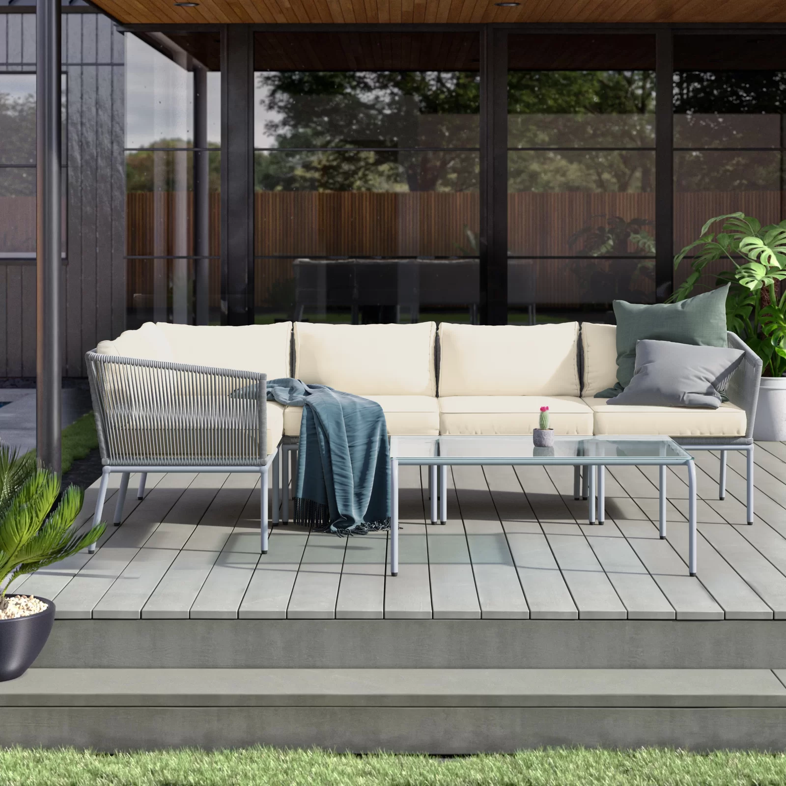 Dreamline Outdoor Garden Balcony Sofa Set 5 Seater and 1 Center Table ...