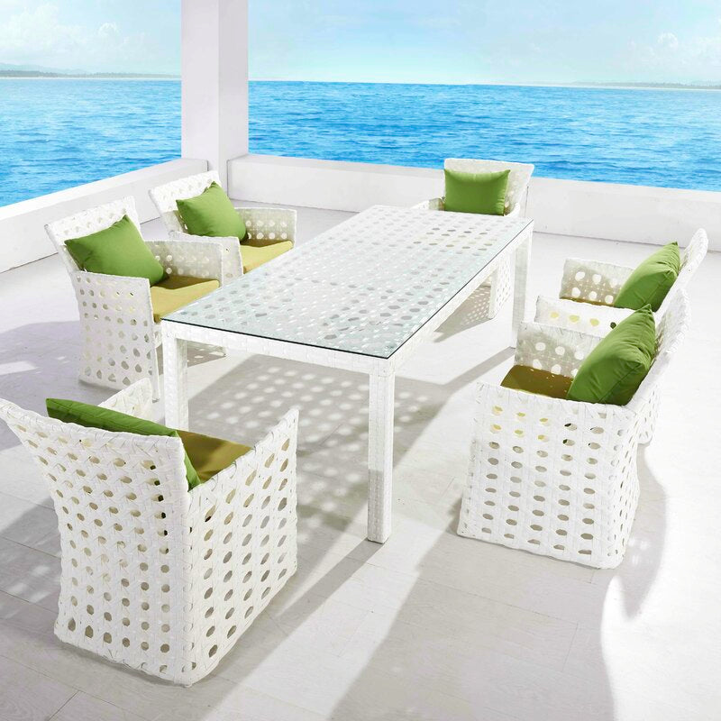 Dreamline Outdoor Garden Patio Dining Set 1+6 6 Chairs and 1 Table Set ...