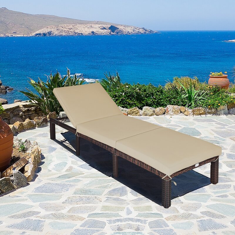Dreamline Outdoor Furniture Poolside Lounger With Cushion Swimming Pool ...